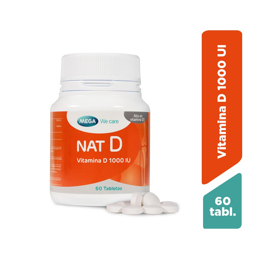Nat-D 1000ui Tableta - Frasco 60 UN - Cuidando a las familias peruanas