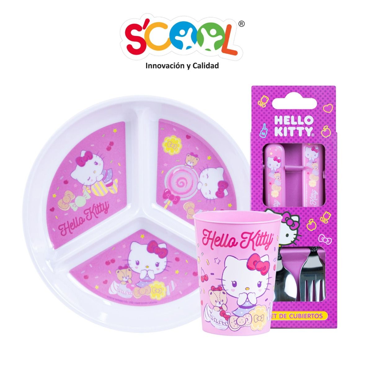 Set Plato Division Hello Kitty Scool - 1 UN - Cuidando a las familias ...